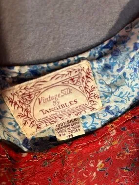Tangibles | Dresses | Tangibles Patchwork Boho Silk Dress Mixed Floral ...